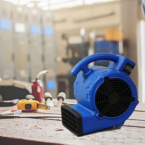 Simple Deluxe Air Mover, 305 CFM Mini Floor Blower Fan for Water Damage, Blue, 12 Inch (HIFANXFLOORDRYER6B)