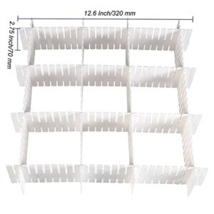 MUKCHAP 72 Pieces DIY Plastic Grid Drawer Organizer, 12.6 Inch Plastic Grid Drawer Dividers, Plastic Adjustable Drawer Dividers Organizer for Sock, Underwear, Scarf, 36 White, 36 Pink