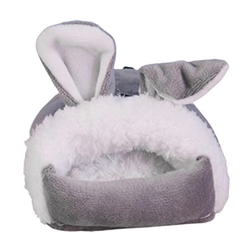 Bluelanss Guinea Pig Bed, Cave Cozy Hamster House Hideout for Guinea Pig Ferret Hedgehog Chinchilla Bearded Dragon Winter Nest Hamster Bed Accessories Grey S