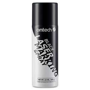 omtech laser marking spray, metal laser marking fluid for co2 laser engravers, 13oz aerosol high contrast black spray for laser engraving metal, laser ink agent for aluminum stainless steel brass more