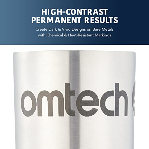 OMTech Laser Marking Spray, Metal Laser Marking Fluid for CO2 Laser Engravers, 13oz Aerosol High Contrast Black Spray for Laser Engraving Metal, Laser Ink Agent for Aluminum Stainless Steel Brass More