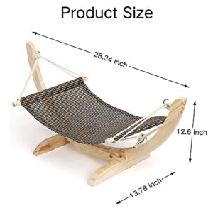 RAIN QUEEN Cat Hammock, Solid Wood Fancy Kitty Swing Pet Resting Bed New Moon Cat Swing Chair Kitty Furniture Gift Indoor