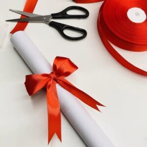 KSRIGHT 1 inch ( 2.54cm Wide)Double Face Red Ribbon 25 Yards for Gift Wrapping,Wedding Decoration, Bows Making , Sewing, DIY Crafts