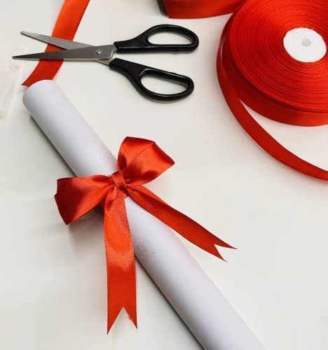 KSRIGHT 1 inch ( 2.54cm Wide)Double Face Red Ribbon 25 Yards for Gift Wrapping,Wedding Decoration, Bows Making , Sewing, DIY Crafts