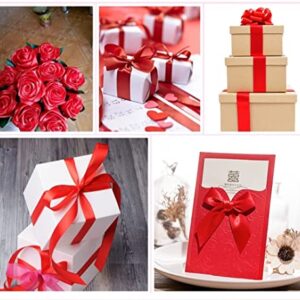 KSRIGHT 1 inch ( 2.54cm Wide)Double Face Red Ribbon 25 Yards for Gift Wrapping,Wedding Decoration, Bows Making , Sewing, DIY Crafts