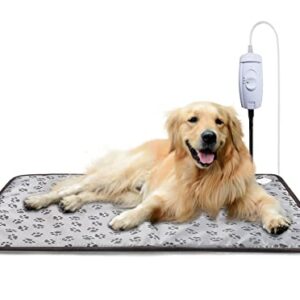 TJOY Pet Heating Pad Large Dog Heating Pad Electric Heated Pet Bed for Cats and Dog Warming Mat with Chew Resistant Cord & Waterproof Layer (34"x21"(Footprint))