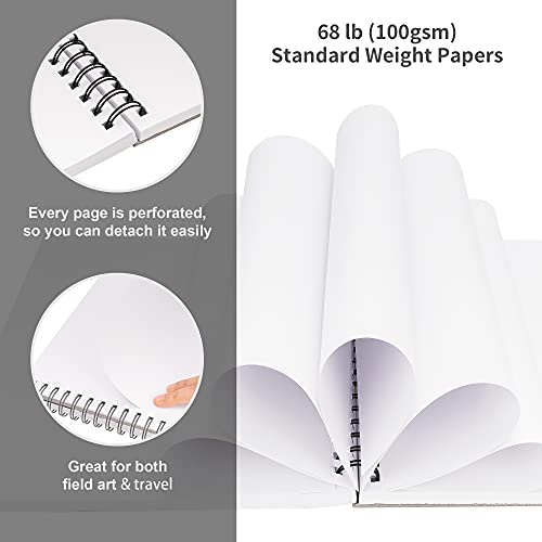 FIXSMITH 5.5"X8.5" Sketch Book | 100 Sheets (68 lb/100gsm) Sketchbook| Durable Acid Free Drawing Paper | Spiral Bound Artist Sketch Pad | for Kids, Beginners, Artists & Professionals | Bright White