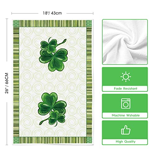 Artoid Mode Shamrock Vase Cross Happy St. Patrick's Day Kitchen Towels Dish Towels, 18x26 Inch Seasonal Spring Decoration Hand Towels Set of 4