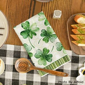 Artoid Mode Shamrock Vase Cross Happy St. Patrick's Day Kitchen Towels Dish Towels, 18x26 Inch Seasonal Spring Decoration Hand Towels Set of 4