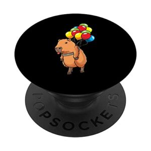 capybara giant cavy rodent with balloons capybara popsockets swappable popgrip