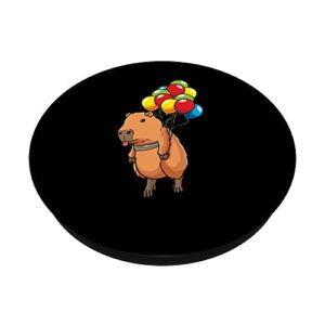 Capybara Giant Cavy Rodent With Balloons Capybara PopSockets Swappable PopGrip