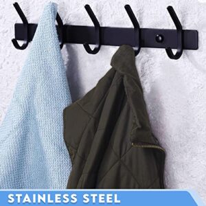 GlazieVault Coat Rack Wall Mount - Stainless Steel Coat Rack (2 Pack) - Heavy Duty Coat Hooks Wall Mounted - Coat Hanger for Hat Towel Robes Jacket Clothes for Bathroom Entryway