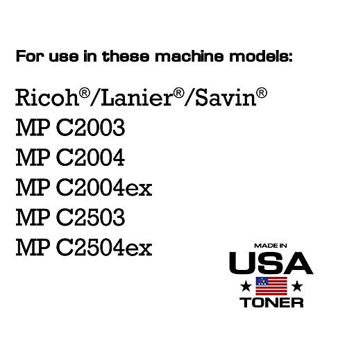 MADE IN USA TONER Compatible Replacement for Ricoh MP C2003, MP C2503, MP C2004, MP C2504, Lanier Savin MP C2003, MP C2503, 841918 (Black, 1 Cartridge)