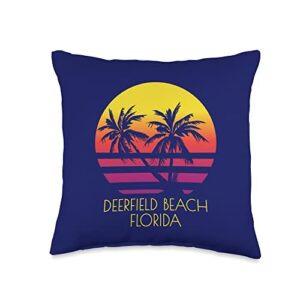 florida beaches deerfield beach florida throw pillow, 16x16, multicolor