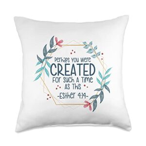 faith bible verse gifts for men christian religious esther 4 14 throw pillow, 18x18, multicolor