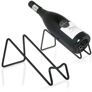 2pieces metal wine rack freestanding -tabletop wine rack holder - countertop wine bottle holder - geometric design for table top wine bottle storage rack,perfect wine holder stand (black)