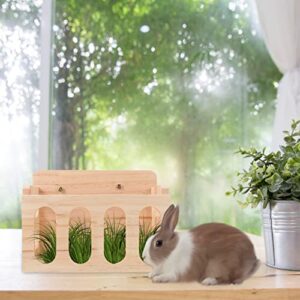 Balacoo Rabbit Hay Feeder Bunny Food Manger Wooden Hay Manger Rack Grass Holder Cage Feeder Pet Supplies for Guinea Pig Chinchilla Hamster 23. 5X14X17. 5CM