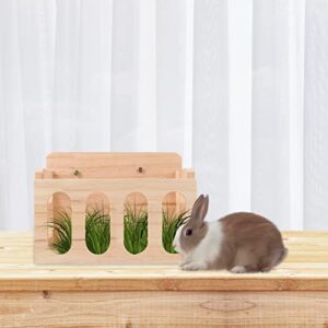 Balacoo Rabbit Hay Feeder Bunny Food Manger Wooden Hay Manger Rack Grass Holder Cage Feeder Pet Supplies for Guinea Pig Chinchilla Hamster 23. 5X14X17. 5CM