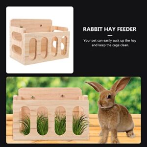 Balacoo Rabbit Hay Feeder Bunny Food Manger Wooden Hay Manger Rack Grass Holder Cage Feeder Pet Supplies for Guinea Pig Chinchilla Hamster 23. 5X14X17. 5CM