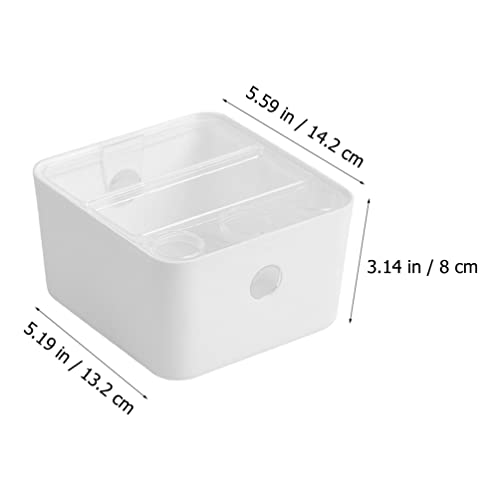 Cabilock Multi- Functional Plastic Tabletop Boxes Bathroom Drawer Organizer Bins Tabletop Makeup Organizer Plastic Storage Display Boxes for Dresser Vanity Bathroom Kitchen (White)