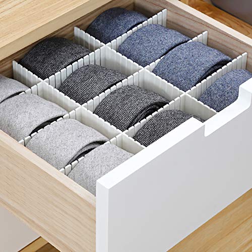 DOBMIT 40PCS Large DIY Drawer Dividers 18.5”x3.54”, Deep Plastic Grid Drawer Storage Organizer for Home Closet Stationary Socks Underwear Scarves Organizer