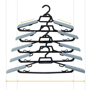 No Bump Hangers, Adjustable - Coat Clothes Hangers 15" to 21" Width – Made from Recycled Material, Sustainable by Sevouk - 10 Pack