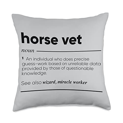 Gifts For Horse Vet Horse Vet Funny Definition Throw Pillow, 18x18, Multicolor