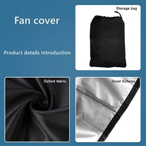 WHAIYIJIA Fan Cover, Outdoor Indoor Wall Mounted Fan Waterproof Dust Cover for 18-20 Inch Industrial Wall Fan（black）