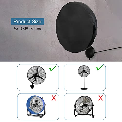 WHAIYIJIA Fan Cover, Outdoor Indoor Wall Mounted Fan Waterproof Dust Cover for 18-20 Inch Industrial Wall Fan（black）