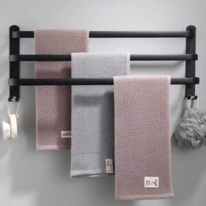 senhill 3-tier towel bar wall mounted bath towel rack towel storage shelf for bathroom 24-inch towel holder towel rail towel hanger