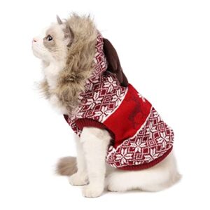 Cartoon Pet Reindeer Christmas Elk Costume Dog Puppy Hoodie Coat Jacket Clothes Soft Coral Velvet Fleece