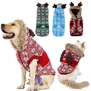 Cartoon Pet Reindeer Christmas Elk Costume Dog Puppy Hoodie Coat Jacket Clothes Soft Coral Velvet Fleece