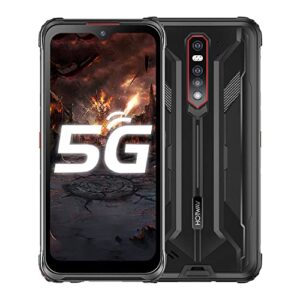 hotwav 5g rugged smartphone unlocked,8280mah battery 6.3" fhd+ screen 48mp five camera cell phone, 8g+128gb android 11 ip68/ip69k waterproof rugged phone cyber 7 (black)