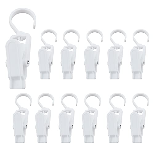 ZZLZX 12PCS Multifunctional Plastic Family Travel Rotating Rotating Hanging Laundry Hook Clothes Pins Hat Clip for Hanging Curtains, Christmas Party Light Hook Clips