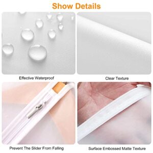 HOOMIL Garment Bags for Clothes, Lightweight Clear White Covers Breathable Protector Bags With Zip PEVA Translucent Dress Cover, 8 Pcs