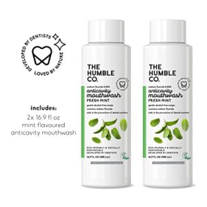 The Humble Co. Anticavity Mouthwash 2pk – Alcohol Free Mouthwash for Oral Care, Gum Health, and Cavity Prevention, Vegan Cruelty Free and Non-Toxic Natural Mouthwash (Mint, 16.9 oz)