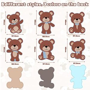 500 Pieces Bear Shaped Confetti Baby Shower Decorations Blue Brown Bear Paper Confetti Bear Table Party Arrangement Sprinkles Bear Birthday Party Decorations for Baby Shower Party Table Home