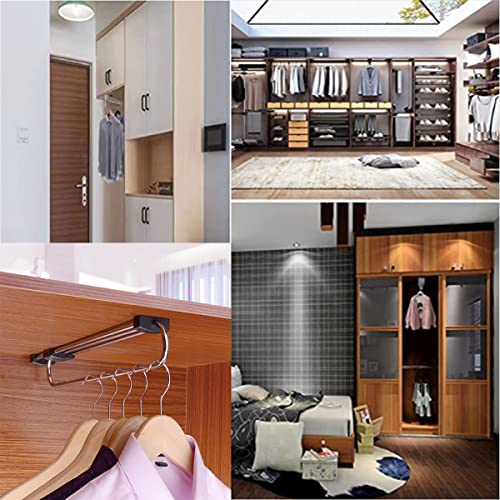 Pull-Out Heavy Duty Retractable Closet Storage Rack Extender Valet Rod Rail Towel Hanger,Hanging Adjustable Wardrobe elescopic Rail Closet Hangers (13.8 inch Hanger Movable Pants Rack) 2 Pieces