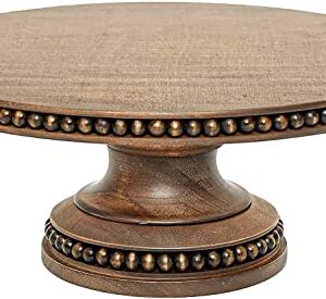 SMAAFIT 12 Inch Solid Cedar Wood Mud Pie Cake Stand for Wedding Decorative Display Serving Platter for Pastries Muffins Dessert Detachable Decorative Kitchen Server and Display(Brown)