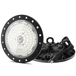 royana 100w led high bay light 10000lm led garage light, 6000k garage ceiling lights, led shop light with us plug barn light for commercial garage warehouse factory