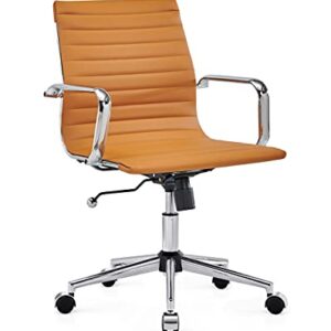 CAROCC Office Chair Rolling Office Chair with Back Support Ergo Office Chair with Caster Wheels Office Chair for Heavy People 320lbs Gold Swivel Office Chair (Terracotta)