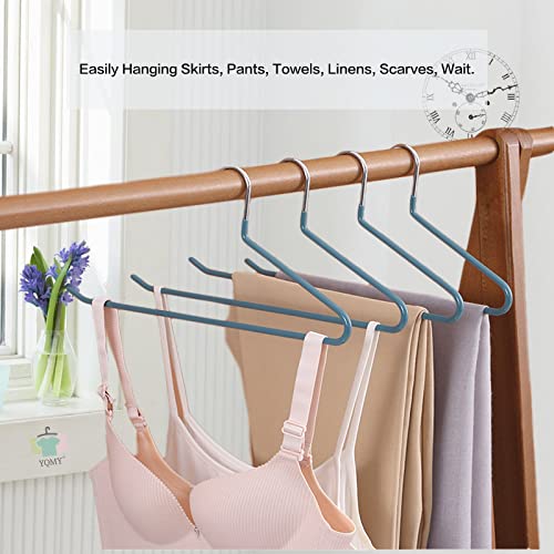 YQMY Pants Hangers Slack/Trousers Hangers 10 Pack, Open Ended Design Space Saving Slim Strong and Durable Anti-Rust Chrome Metal Hangers (Black Heavy Duty)