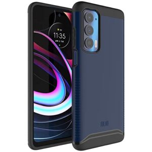 tudia dualshield designed for motorola edge 5g uw case/moto edge 2021 case, [merge] shockproof military grade slim heavy duty tough dual layer protection for moto edge 5g uw case - indigo blue