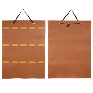 Sunnies Spot! Leather Hanging Glasses Sunglass Wall Holder Organizer With 15 Storage Slots (Brown)