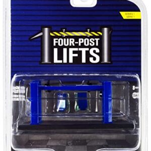 Adjustable Four-Post Lift Blue Four-Post Lifts Series 1 1/64 Diecast Model by Greenlight 16100 A