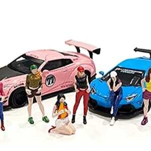 Girls Night Out" 6 piece Diecast Figurine Set for 1/64 Scale Models by American Diorama"