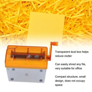 TOPINCN Manual Paper Shredder, Portable Shredder Compact Structure with Hand Crank for School for Office Desktop for Home(Orange)