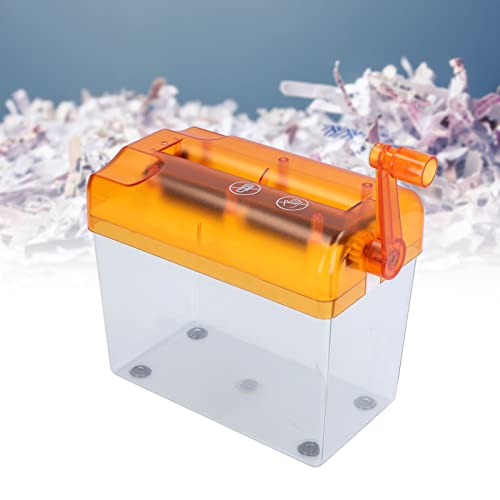 TOPINCN Manual Paper Shredder, Portable Shredder Compact Structure with Hand Crank for School for Office Desktop for Home(Orange)