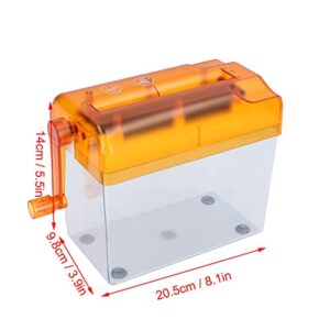 TOPINCN Manual Paper Shredder, Portable Shredder Compact Structure with Hand Crank for School for Office Desktop for Home(Orange)