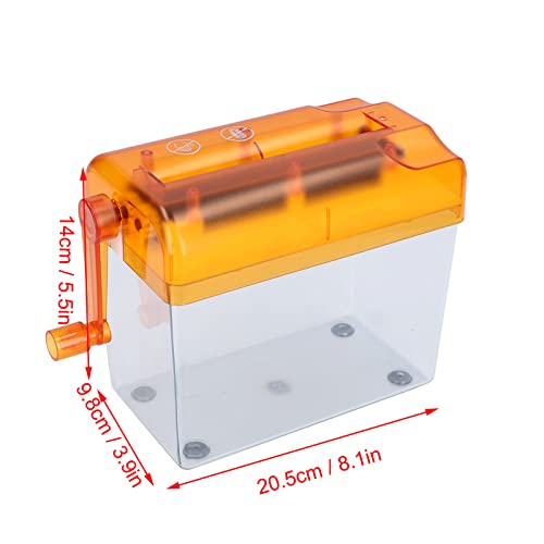 TOPINCN Manual Paper Shredder, Portable Shredder Compact Structure with Hand Crank for School for Office Desktop for Home(Orange)